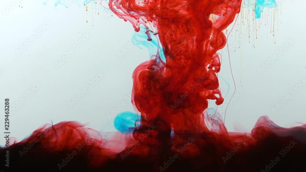 Small sparks falling from red pillar of fire, explosion of shale gas ...