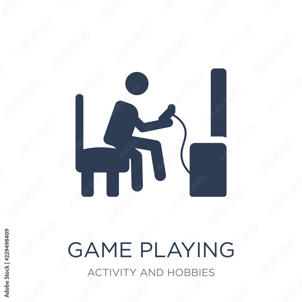 Game playing icon. Trendy flat vector Game playing icon on white ...