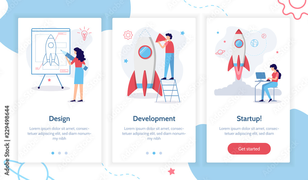 Stages of launching a startup. From idea to finished product. Creation ...