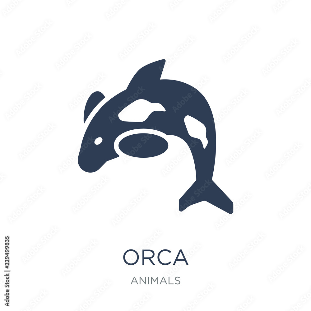 Orca icon. Trendy flat vector Orca icon on white background from ...
