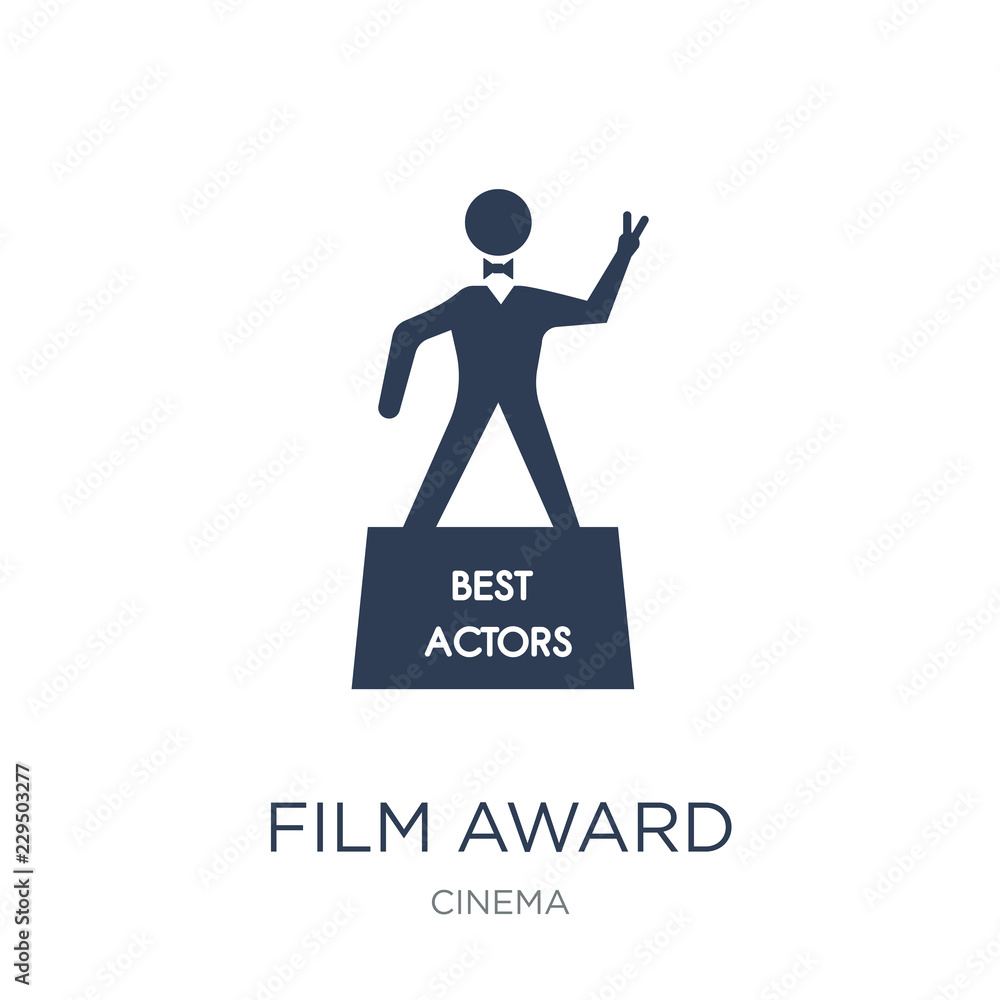 film award icon. Trendy flat vector film award icon on white background ...
