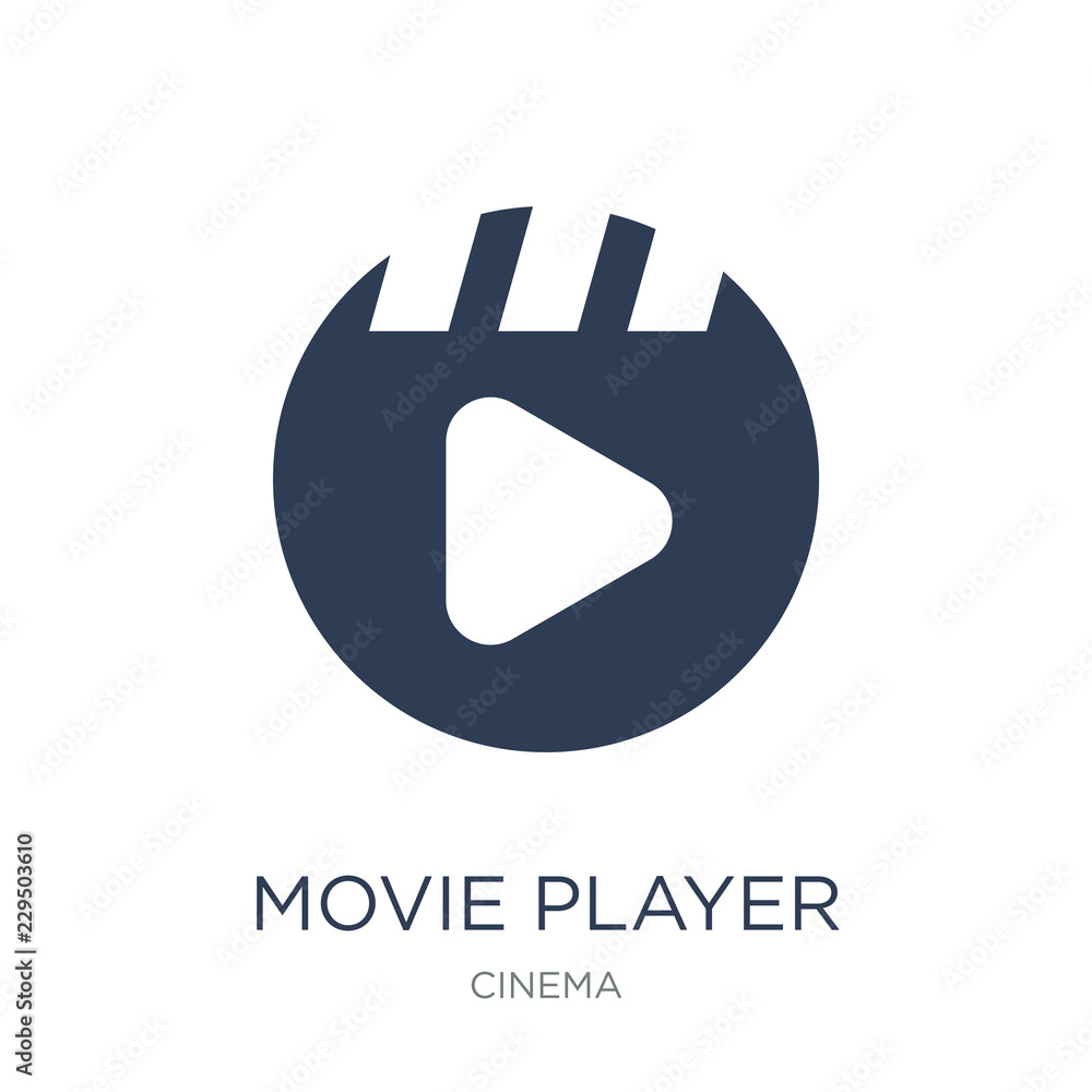 Movie player icon. Trendy flat vector Movie player icon on white ...