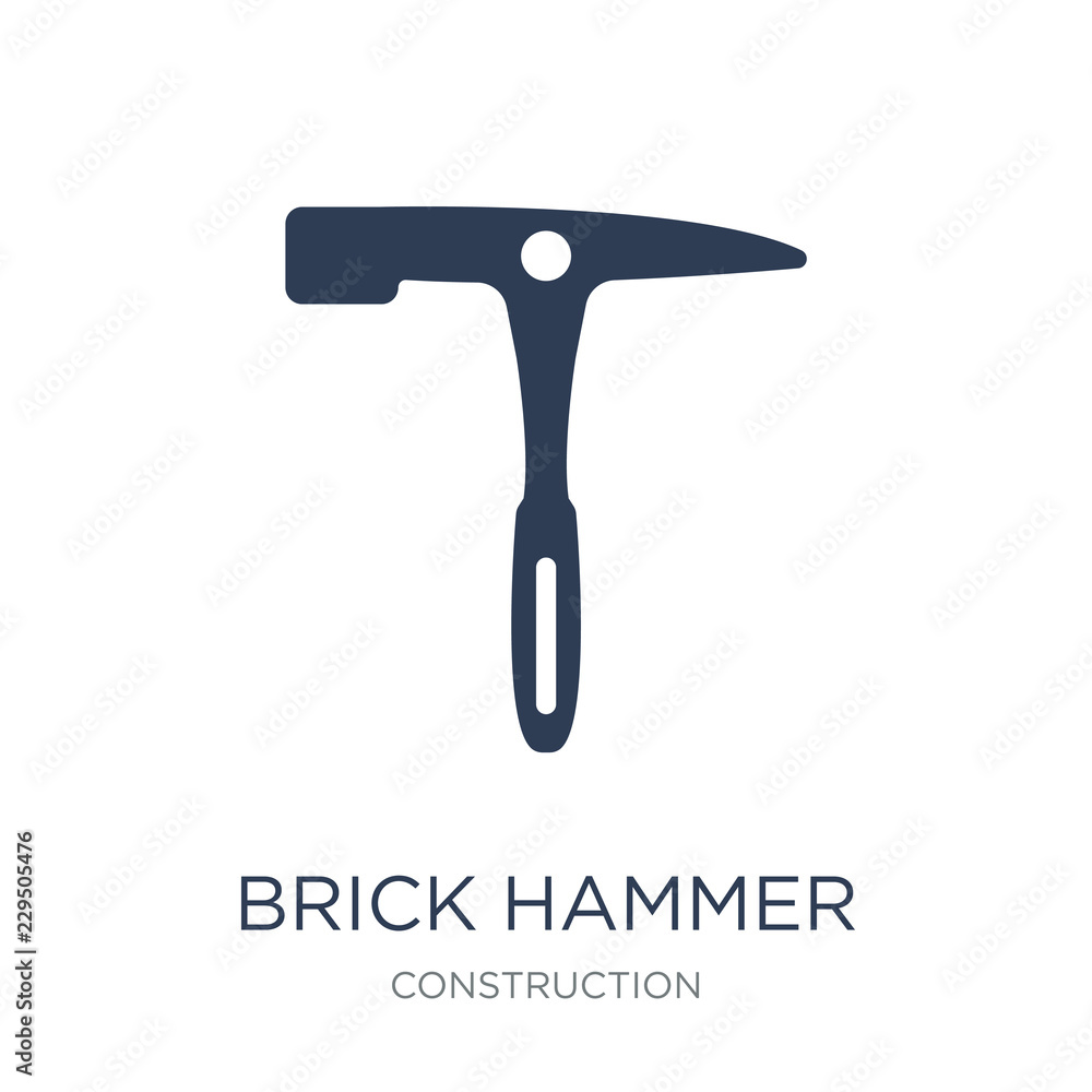 Brick hammer icon. Trendy flat vector Brick hammer icon on white ...