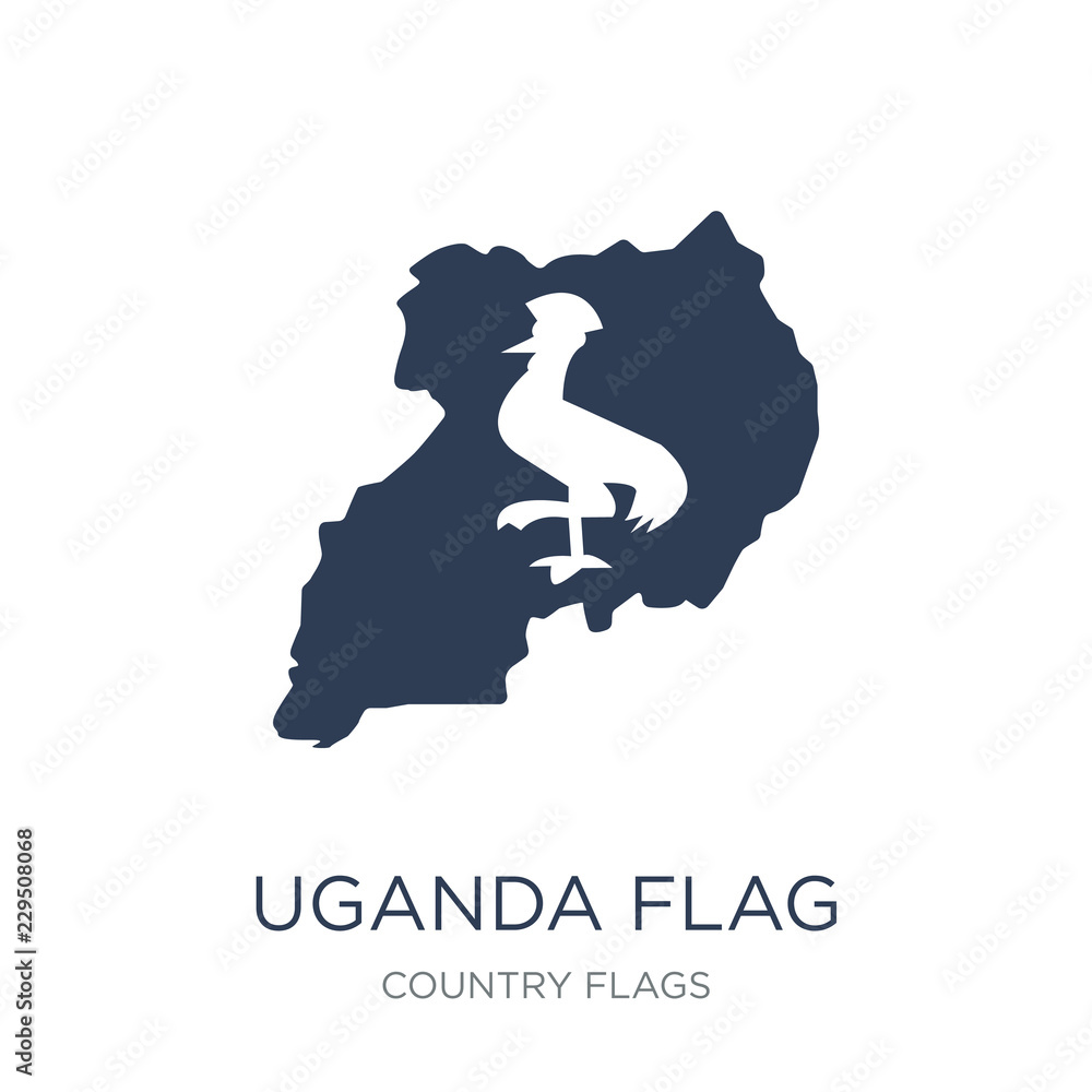 Uganda flag icon. Trendy flat vector Uganda flag icon on white ...