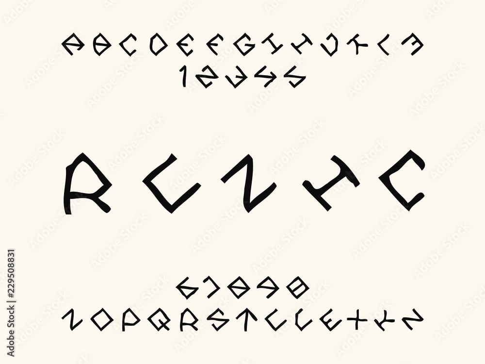 Runic font. Vector alphabet Stock Vector | Adobe Stock