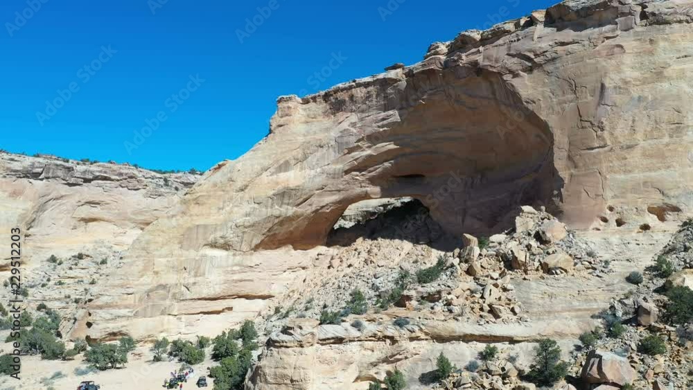 Aerial Natural Arch San Rafael desert Utah recreation. Geologic ...
