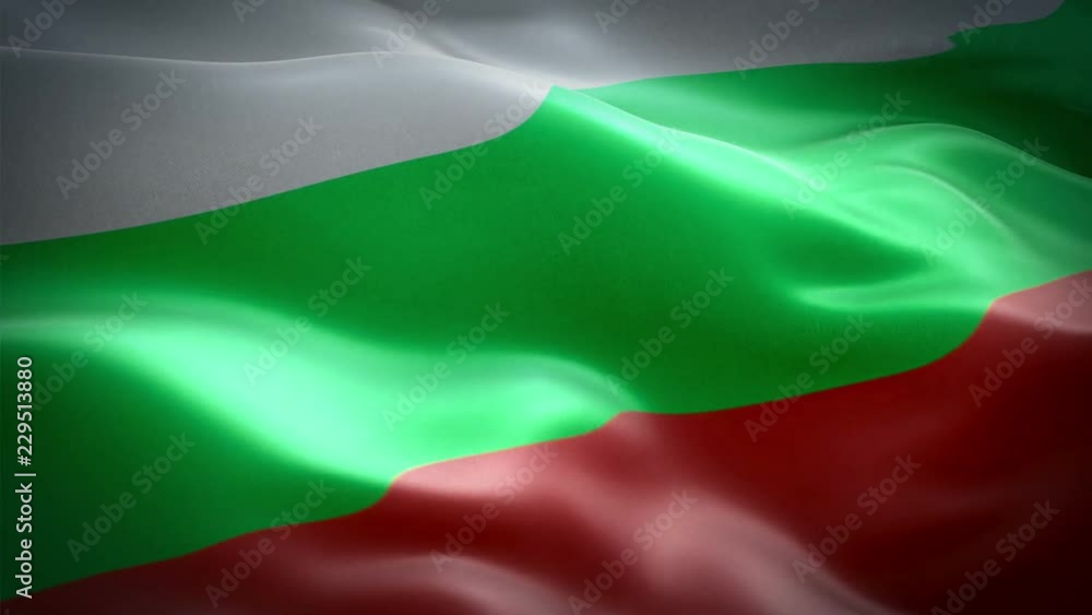 Bulgaria flag video waving in wind. Realistic Bulgarian Flag background ...