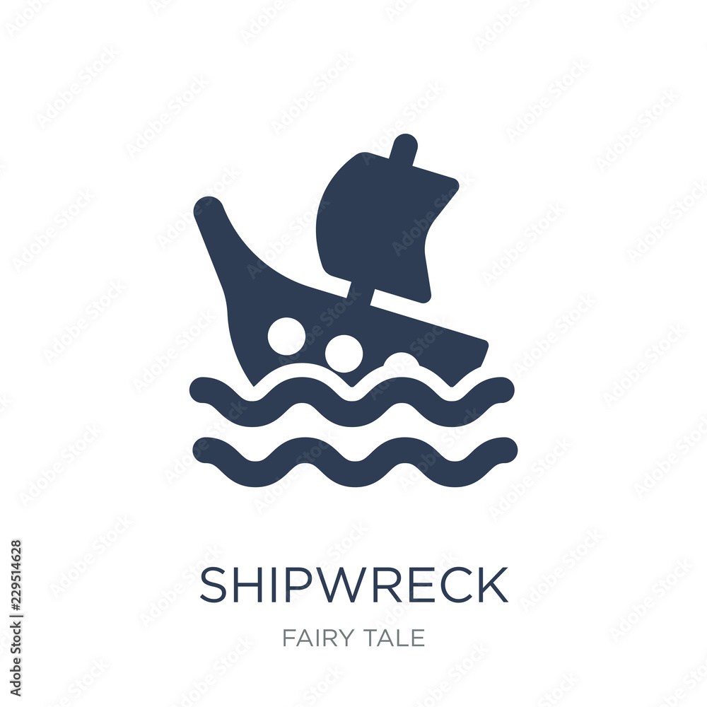 Shipwreck icon. Trendy flat vector Shipwreck icon on white background ...