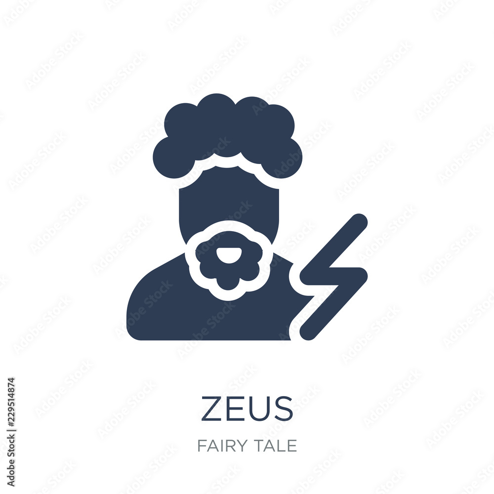 Zeus icon. Trendy flat vector Zeus icon on white background from Fairy ...