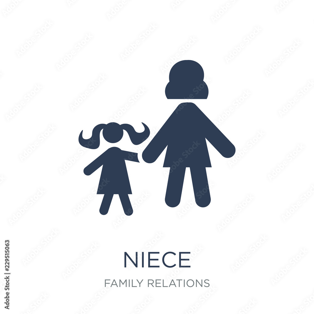 niece icon. Trendy flat vector niece icon on white background from ...
