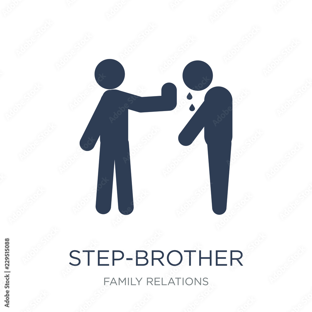 step-brother icon. Trendy flat vector step-brother icon on white ...