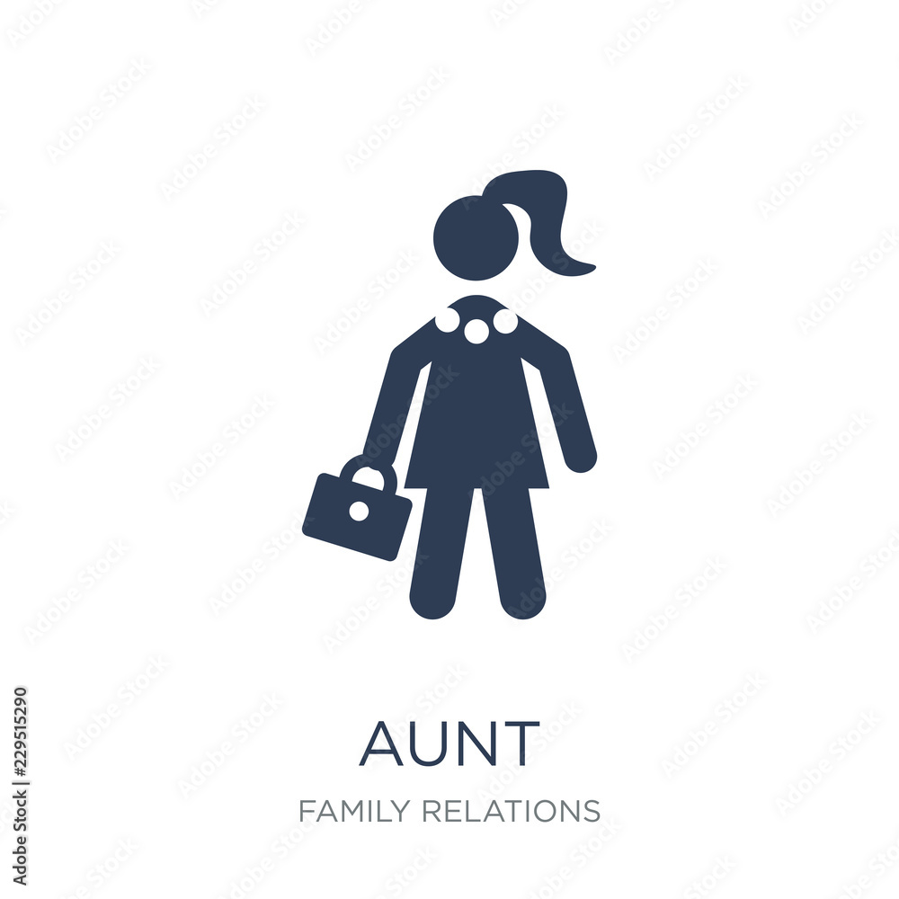 aunt icon. Trendy flat vector aunt icon on white background from family ...