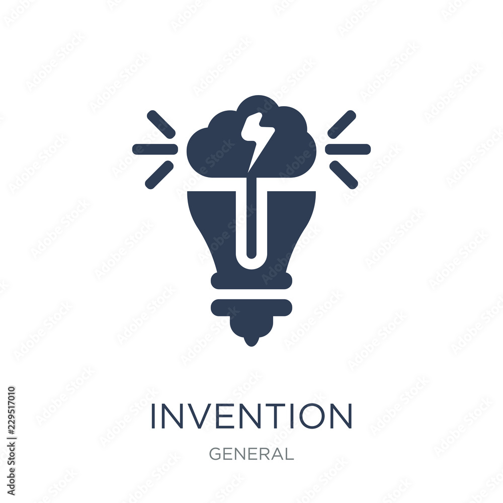 invention icon. Trendy flat vector invention icon on white background ...