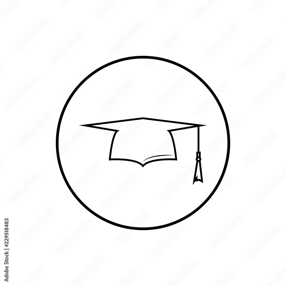graduation hat logo icon design template vector Stock Vector | Adobe Stock