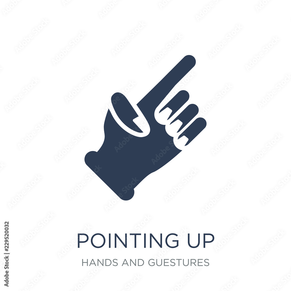 Pointing up icon. Trendy flat vector Pointing up icon on white ...