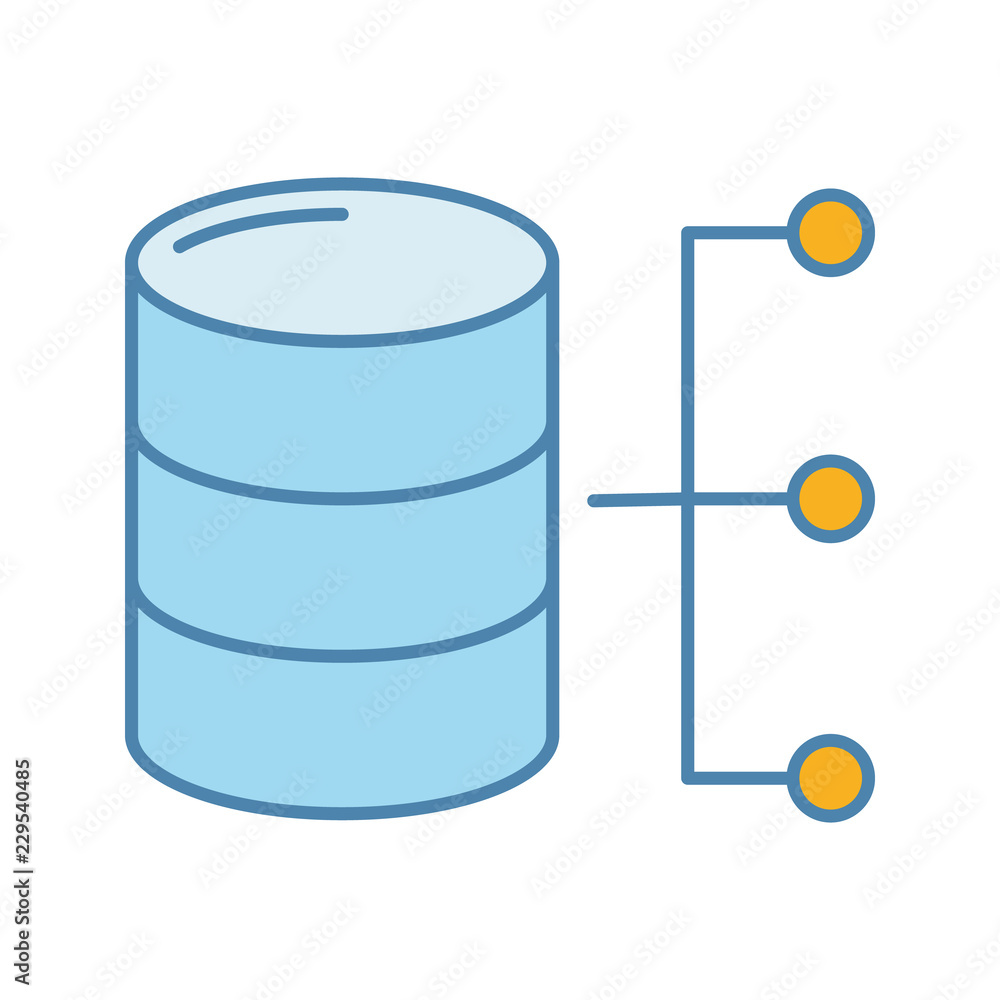 Relational database color icon Stock Vector | Adobe Stock
