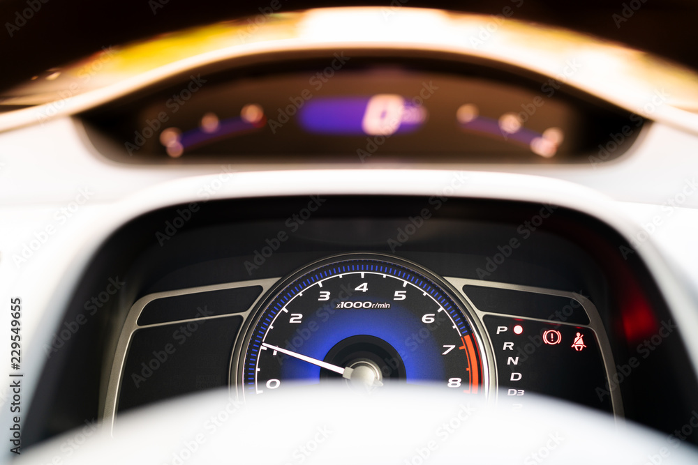 car speed meter dashboard and cockpit, close up Stock Photo | Adobe Stock