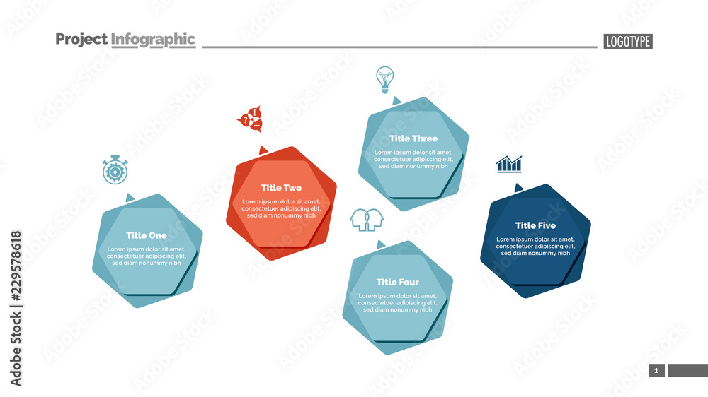 Infographic diagram with five options. Step diagram, option chart ...