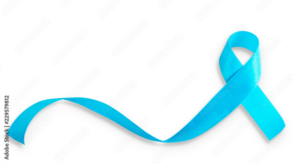 Blue ribbon symbolic for prostate cancer awareness campaign and men's ...