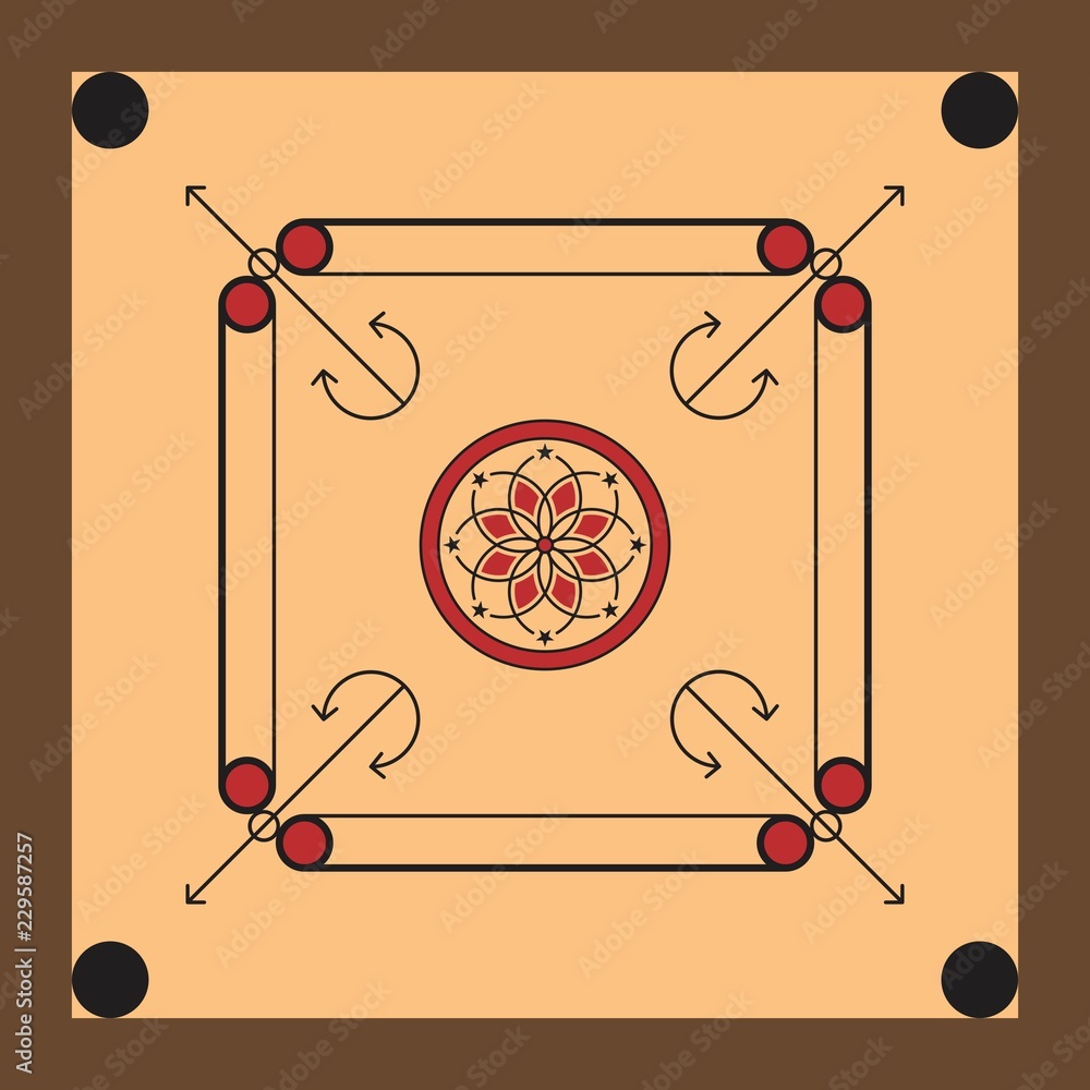 Various family game, carrom board. Stock Vector | Adobe Stock