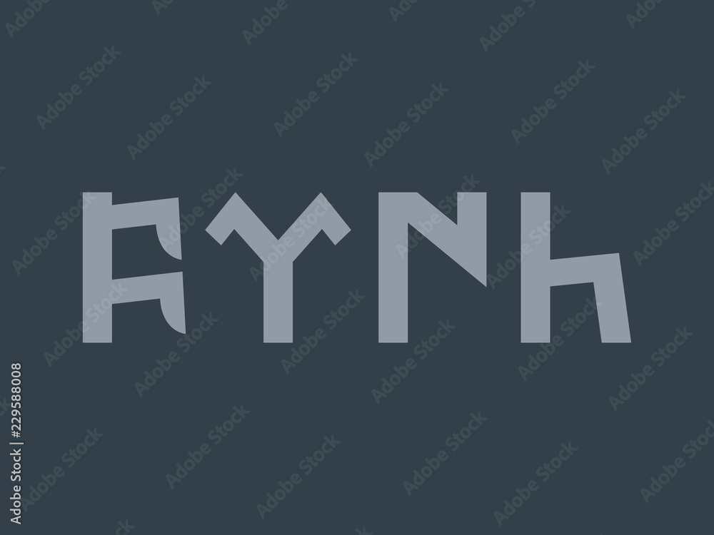 Turkish writing with the Gokturk alphabet vector Stock Vector | Adobe Stock