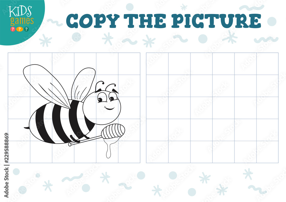 Copy picture vector illustration. Educational game for preschool kids ...