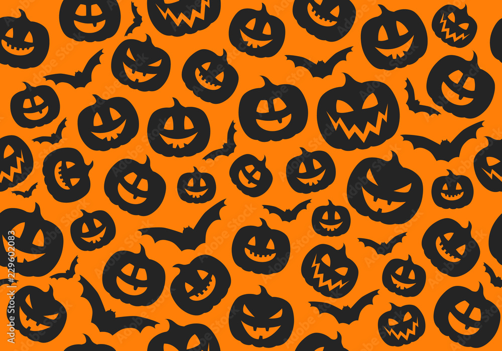 Design of Halloween texture with pumpkins. Vector. Stock Vector | Adobe ...
