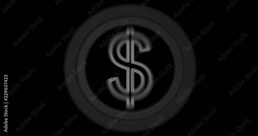 Animation of the dollar with the appearance and glow effect Stock Video ...