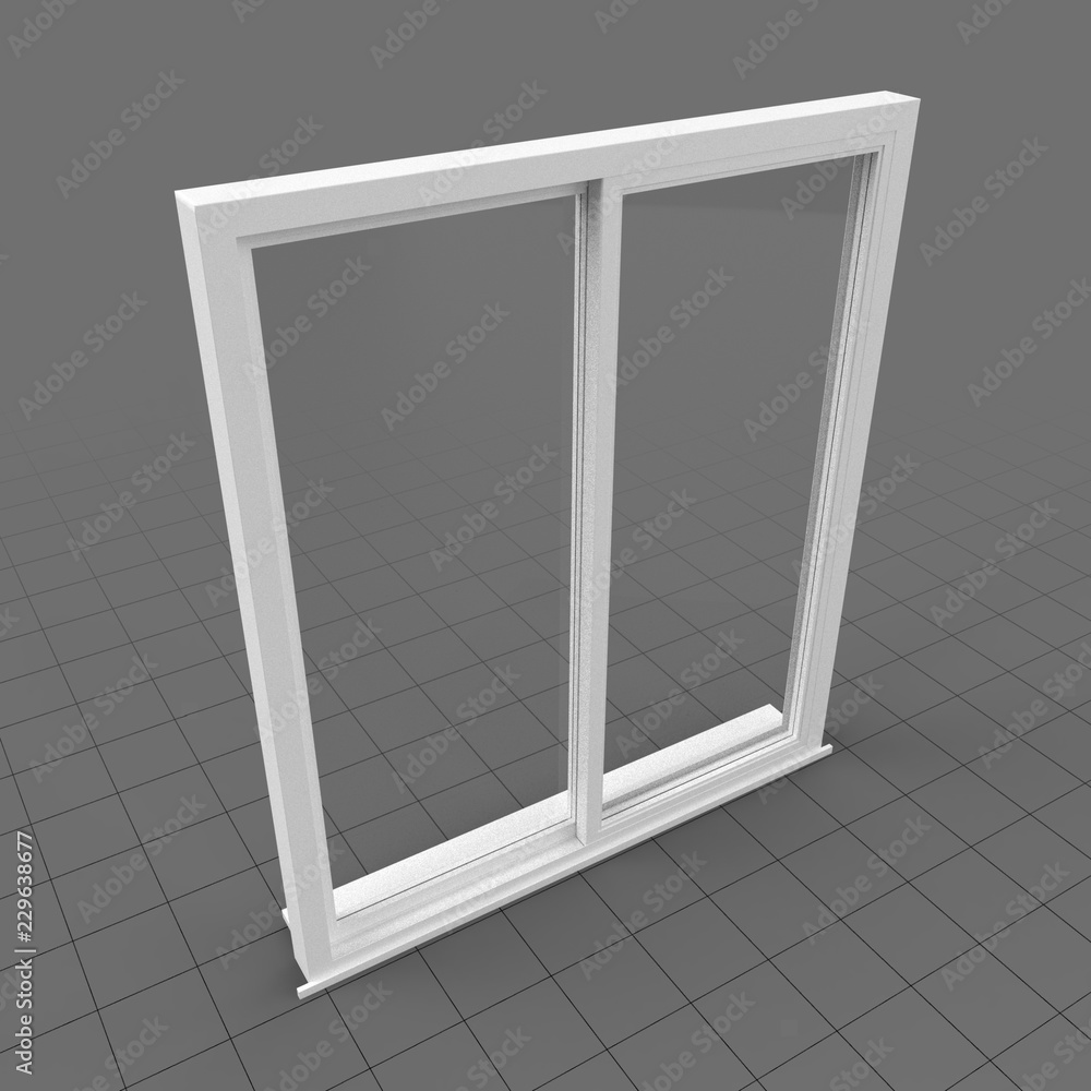 Window double rail Stock 3D asset | Adobe Stock