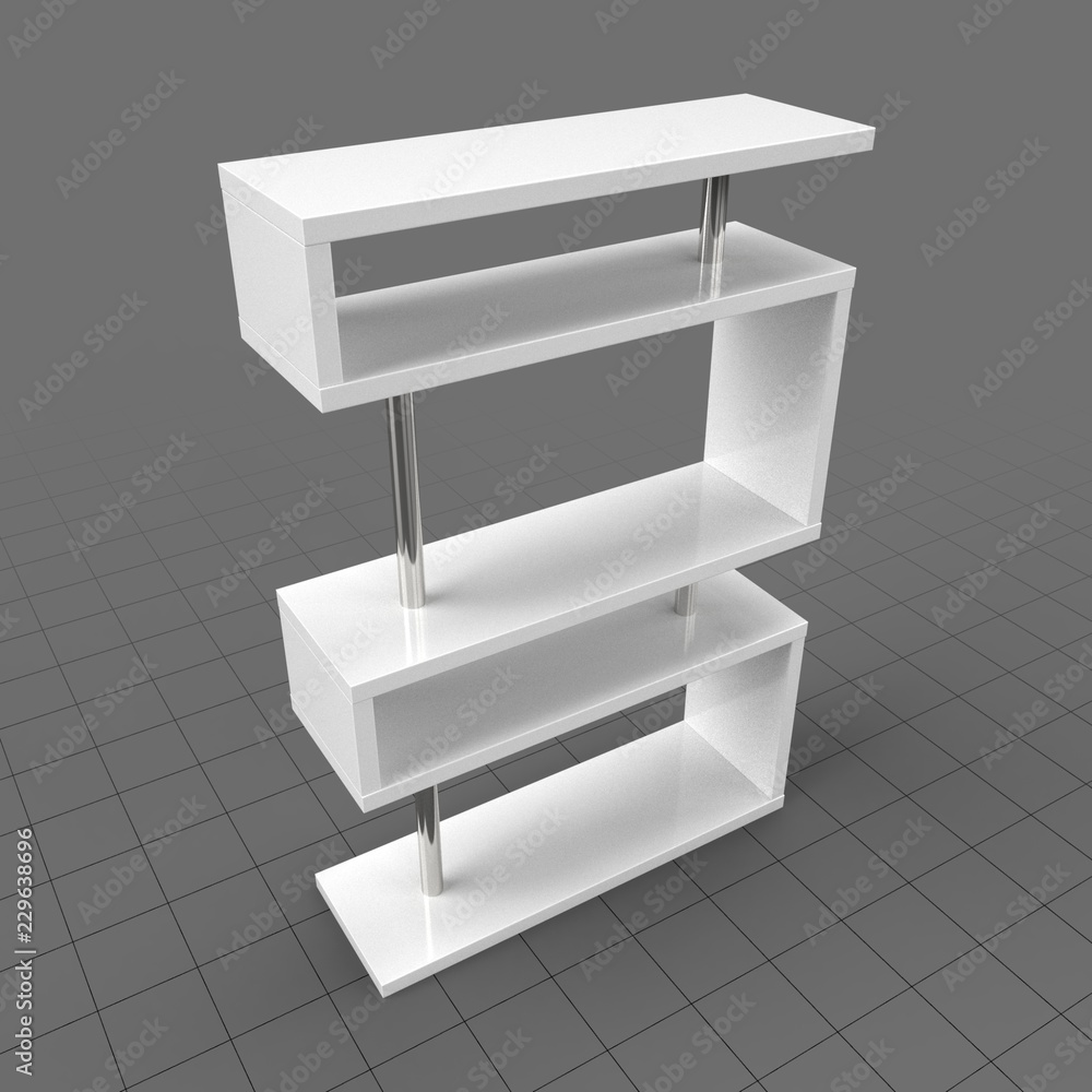 Modern white bookshelf Stock 3D asset | Adobe Stock