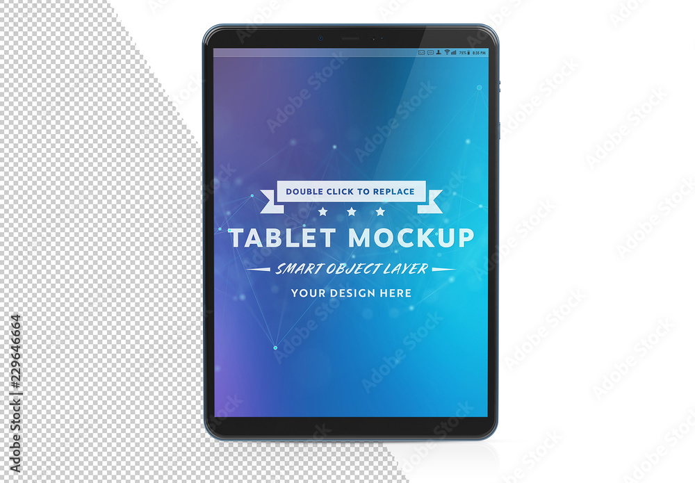 Tablet Isolated on White Mockup Stock Template | Adobe Stock
