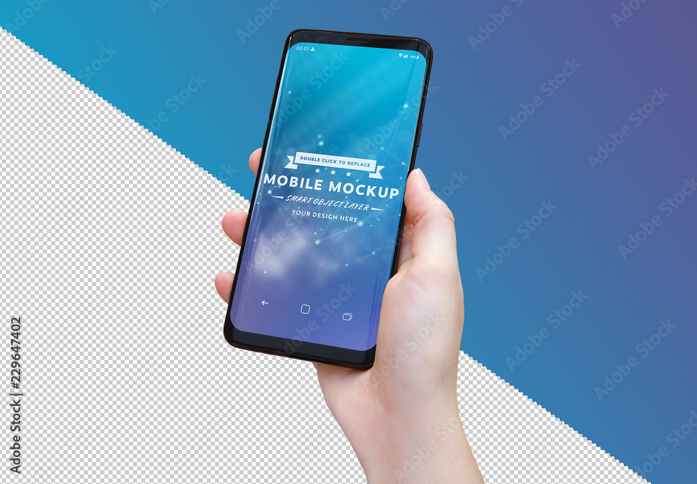 Isolated Hand Holding Smartphone Mockup Stock Template | Adobe Stock