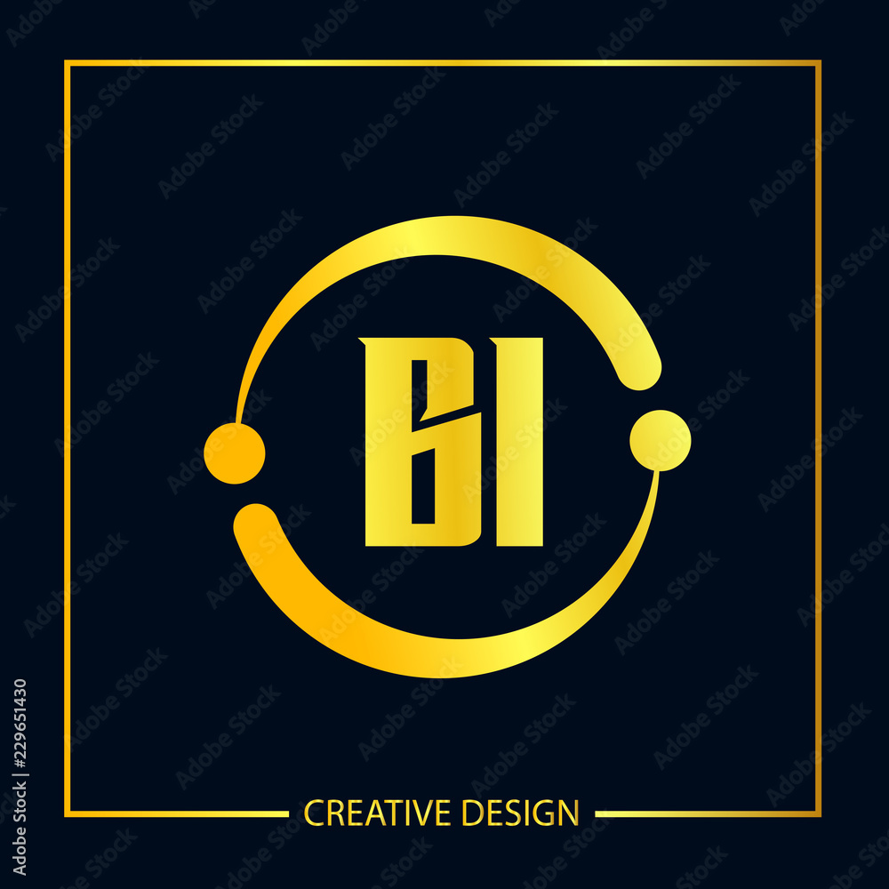 Initial Letter BI Logo Template Design Stock Vector | Adobe Stock