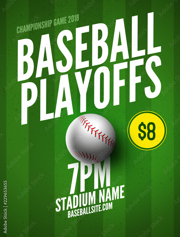 Baseball flyer poster design game tournament. Vector baseball banner ...