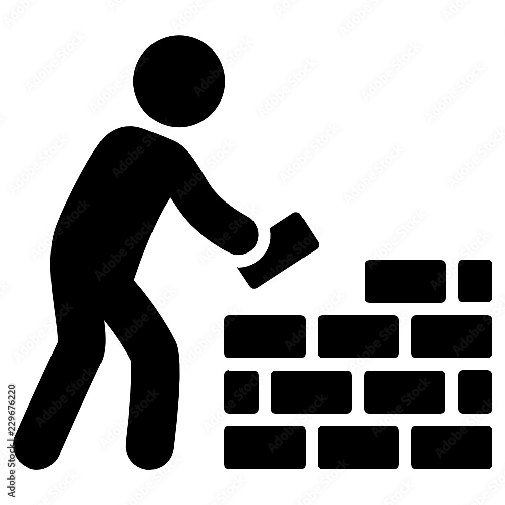 Masonry Vector Icon - Construction Stock Vector | Adobe Stock