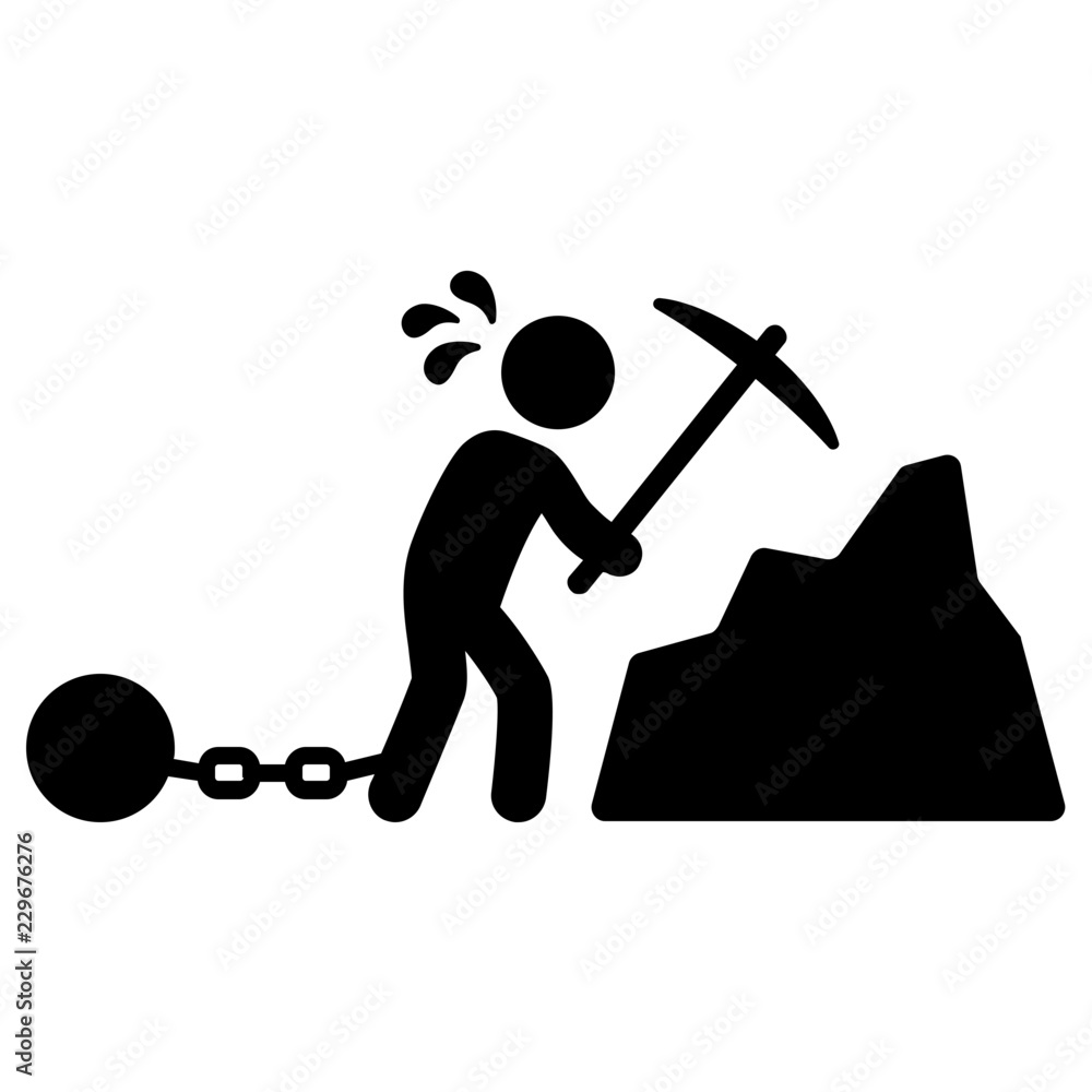 Forced Child Labour Vector Icon Stock Vector | Adobe Stock