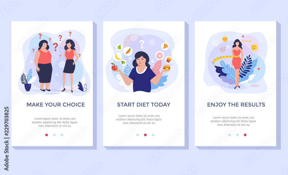 Healthy eating for weight control. Food friendly and diet plan concept ...