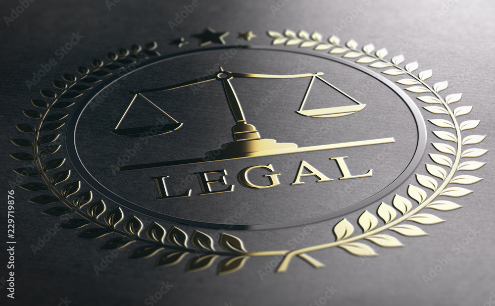 Legal Advice, Scales Of Justice, Golden Law Symbol Over Black Paper ...