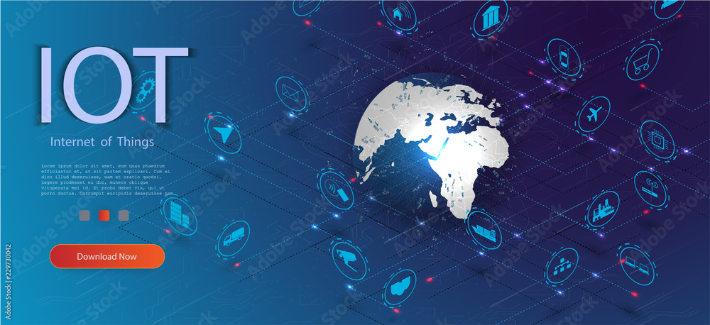 Internet of things (IoT) and networking concept for connected devices ...