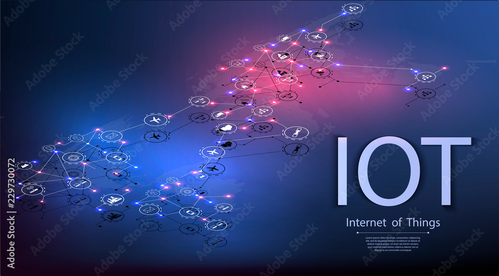 Internet of things (IoT) and networking concept for connected devices ...