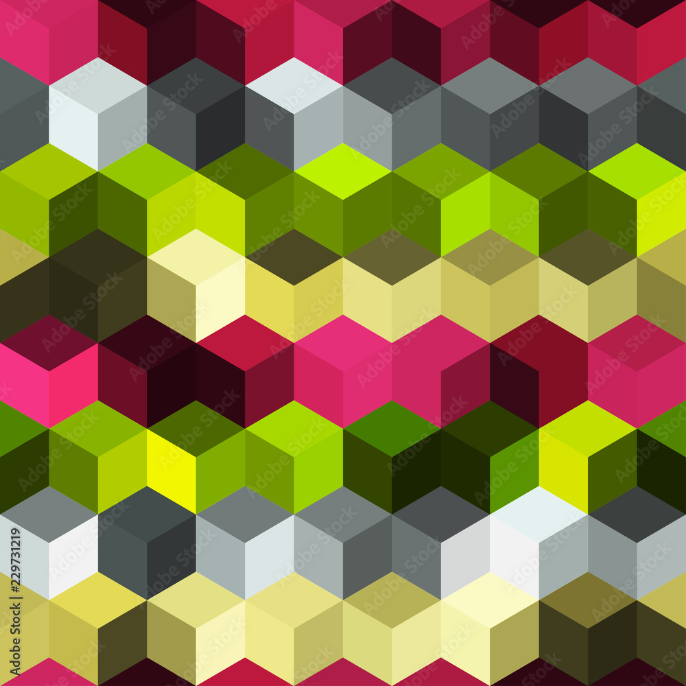 Hexagon grid seamless vector background. Minimal polygons with bauhaus ...