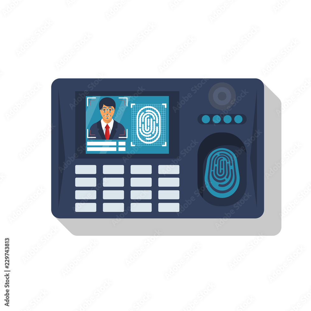 Finger print scan. Authorization in security system. Human hand ...