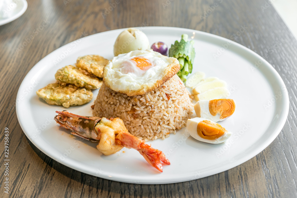 Tiger prawn fried rice Stock Photo | Adobe Stock