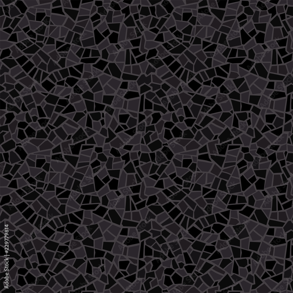 Dark black abstract mosaic seamless pattern. Vector background. Endless ... Dark black abstract mosaic seamless pattern. Vector background. Endless ...