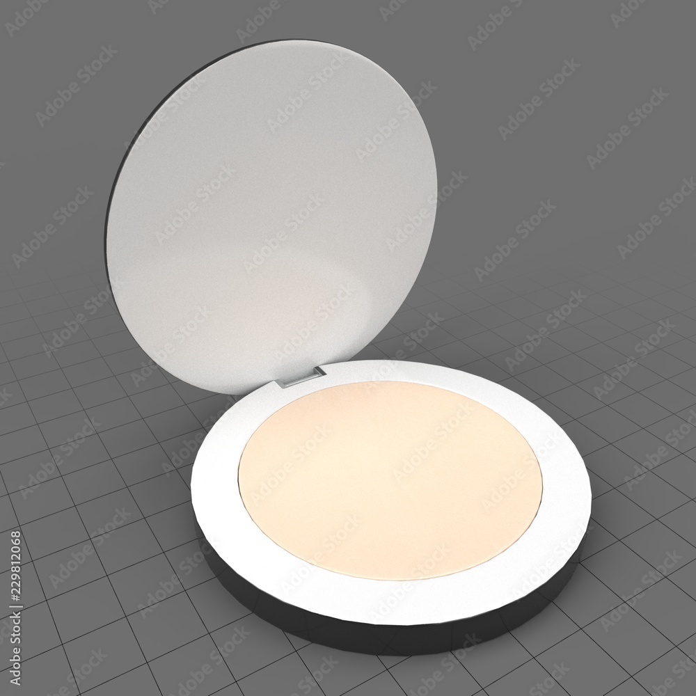 Round compact powder Stock 3D asset | Adobe Stock