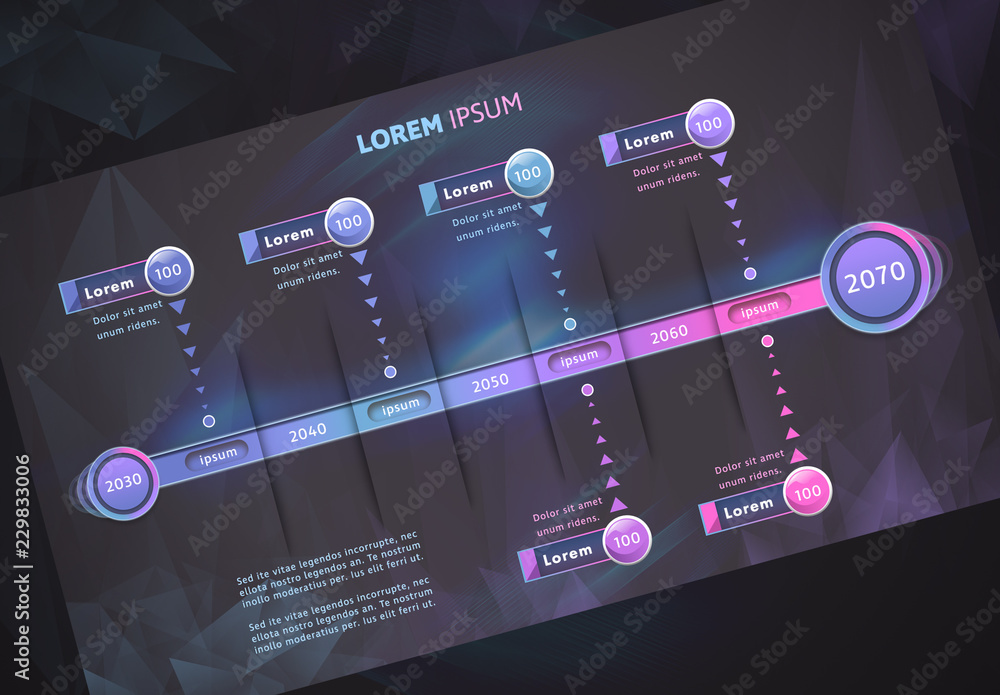 Timeline Infographic Layout with Gradients Stock Template | Adobe Stock