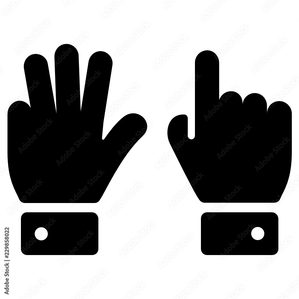 Number Hand Vector Icon Stock Vector | Adobe Stock