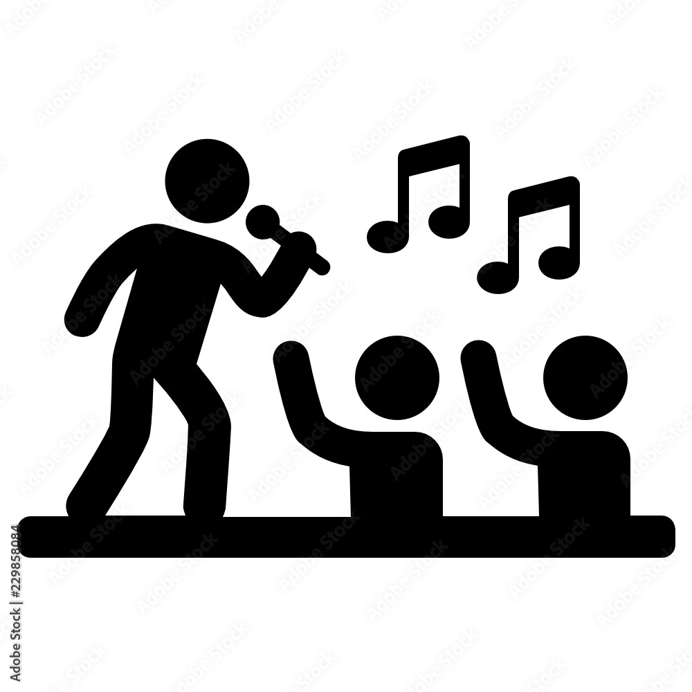 Singing Vector Icon Stock Vector | Adobe Stock