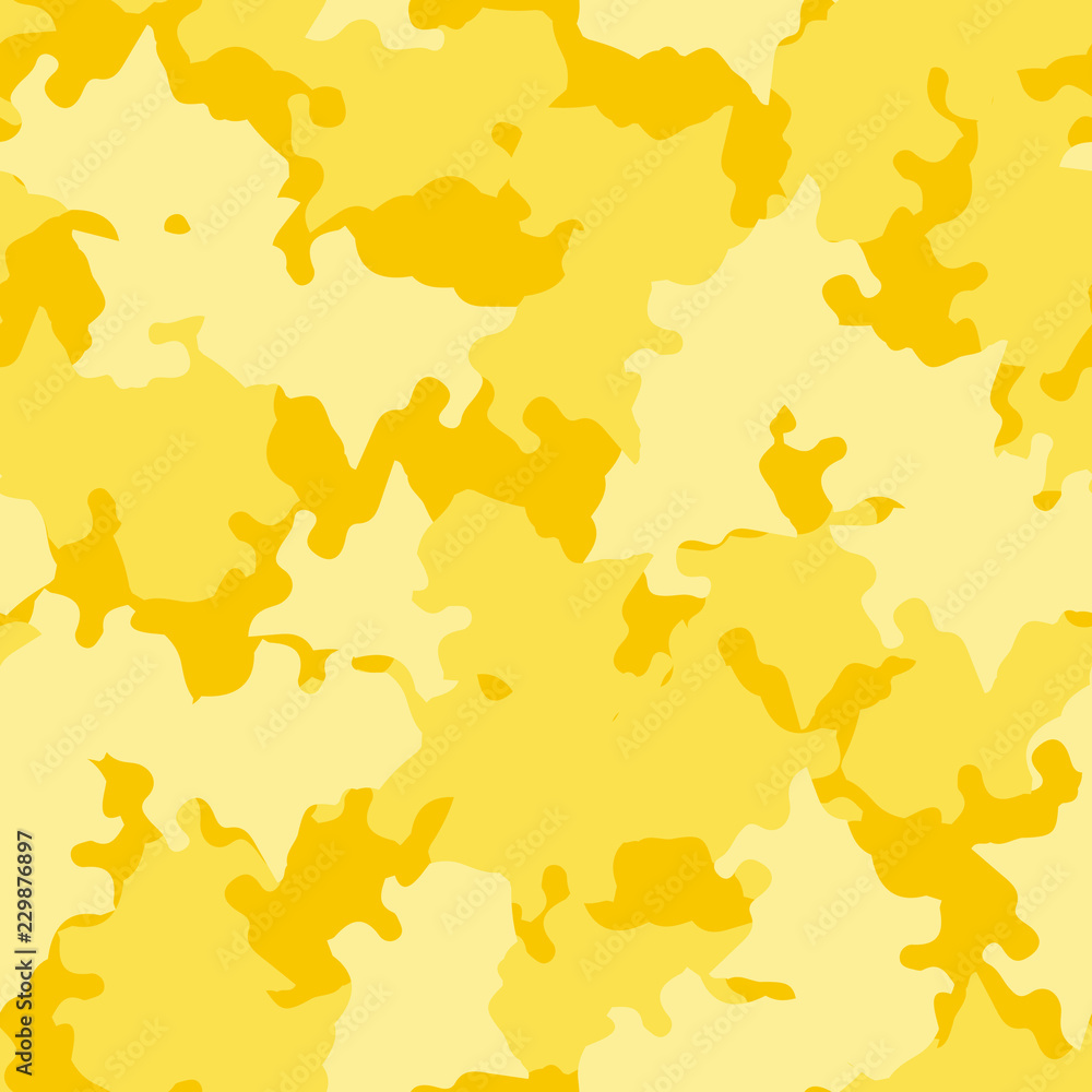 UFO military camouflage seamless pattern in different shades of yellow ...