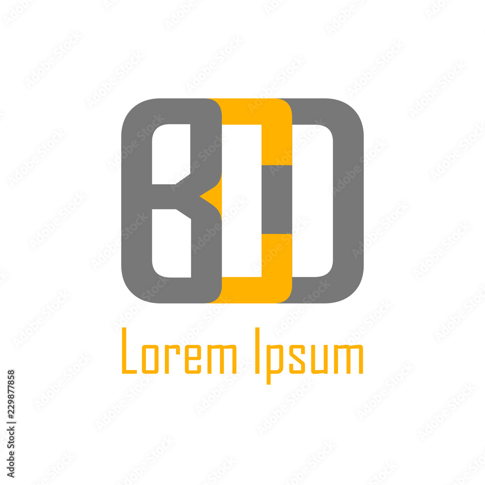 bcd logo. vector business symbol. brand concept. text logotype. joint ...